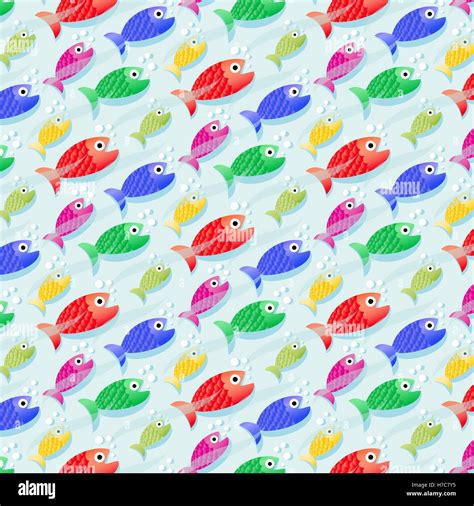 Repetitive Pattern Background With Fish Stock Vector Image And Art Alamy