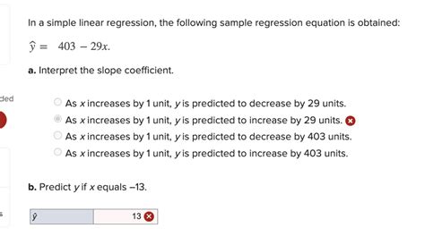 Solved In A Simple Linear Regression The Following Sample