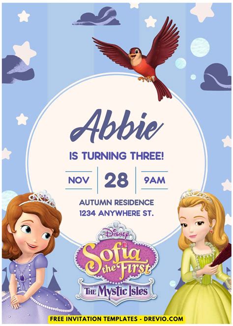 Easily Edit Pdf Invitation Sofia The First Birthday Invitation A Download Hundreds Free