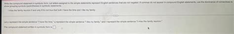 Solved Wite The Compound Statement In Symbolic Form Let Chegg