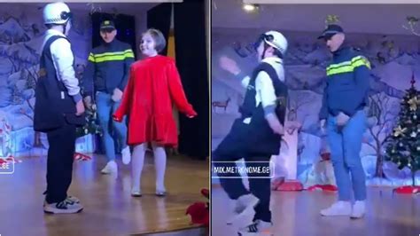 საახალწლო სპექტაკლზე მოსწავლის სიცხის გამო პოლიციელის როლი მამამ შეასრულა ვიდეომ ინტერნეტი მოიცვა