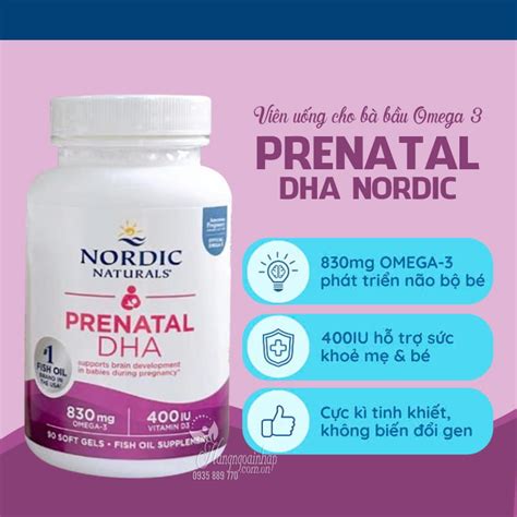 Viên Uống Dha Bầu Nordic Prenatal Dha 830mg Omega 3 Của Mỹ