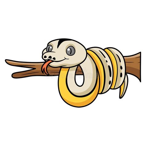 Cute Reticulated Motley Tiger Platinum Cartoon On Tree Branch Stock