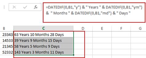 Datedif Function In Excel To Count Days Months Years