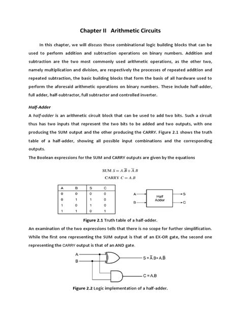 Chapter Iib Arithmetic Circuits Pdf Mathematical Logic Mathematics
