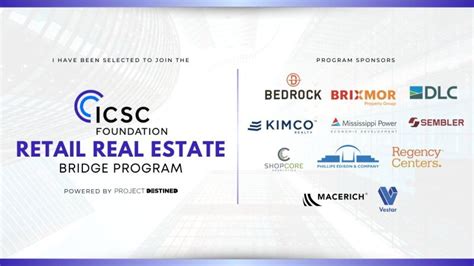 I Am Thrilled To Announce That I Have Been Selected To Join The Icsc Retail Real Estate Bridge