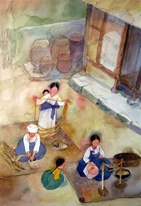 고전 우아함풍습에 있는 지희 성님의 핀 어린이 미술 활동 수채화 초상화 한국화