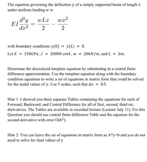 Solved Asap The Equation Governing The Deflecti