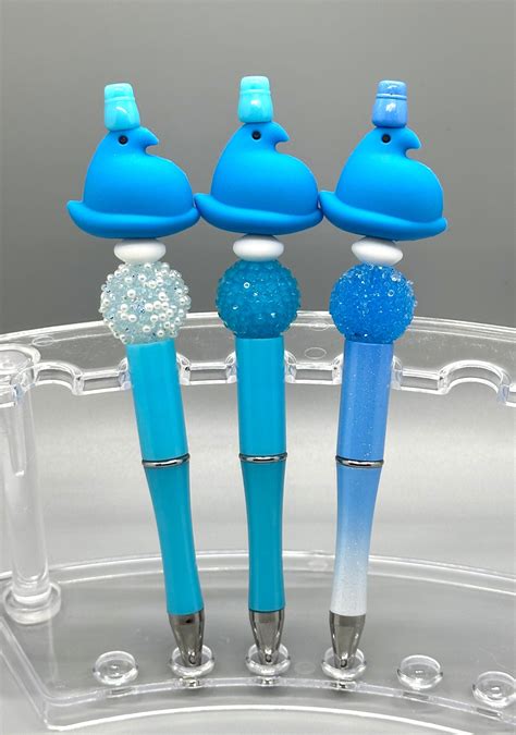 Blue Pens Easter Peeps Focal Pen Bling Diy Beaded Pen Peeps Bead Pen