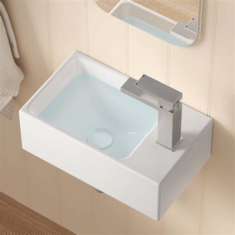 Kes Small Vessel Sink Floating Sink Bathroom 12 X 7 For Tiny