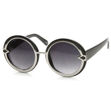 Trendy Womens Oversize Round Fashion Arrow Sunglasses 9162 Sunglasses