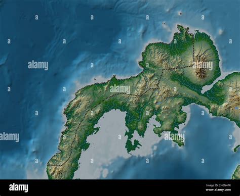 Zamboanga Del Norte Province Of Philippines Colored Elevation Map With Lakes And Rivers Stock