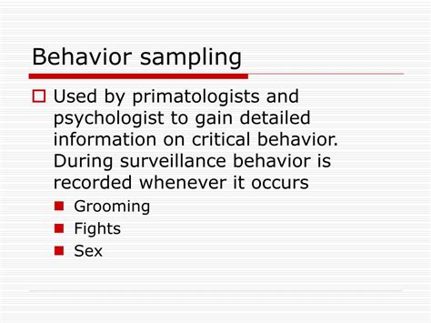 PPT Behavior Observations And Sampling PowerPoint Presentation Free