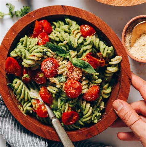 Creamy Vegan Pesto Pasta 30 Minutes Minimalist Baker Recipes