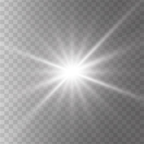 白く輝く光の星透明な輝く太陽の星が爆発し、明るいフラッシュ明るいスターバースト プレミアムベクター