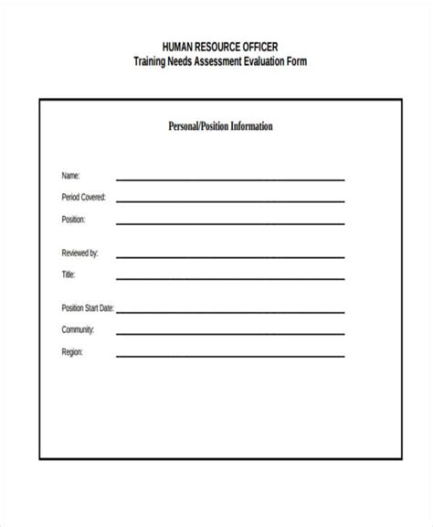 FREE Sample Needs Assessment Forms In PDF Excel MS Word