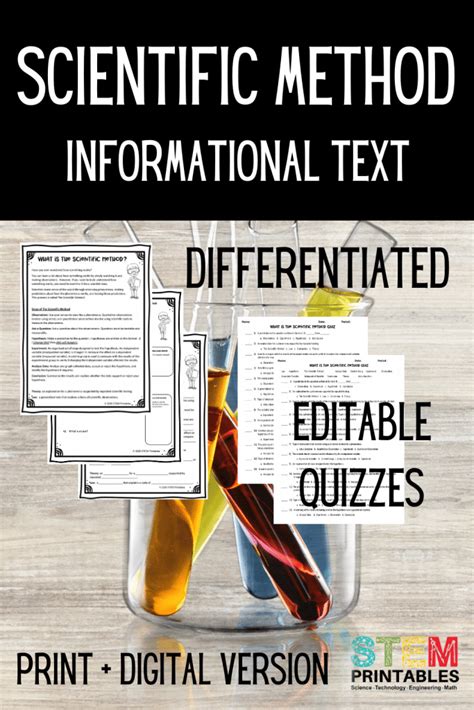 Scientific Method Differentiated Reading Passages Distance Learning Stem Printables