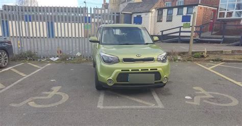 driver slammed for blocking disabled bays after parking like this