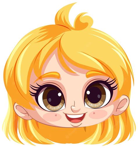 Free Vector Adorable Girl With Big Eyes And Blonde Hair
