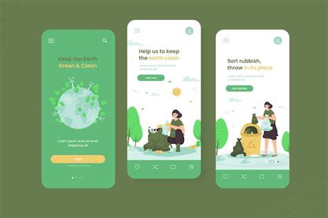 Premium Vector Save The Earth Clean Onboard Screen Template
