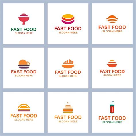 Premium Vector Vector Fast Food Logo Emblems Set
