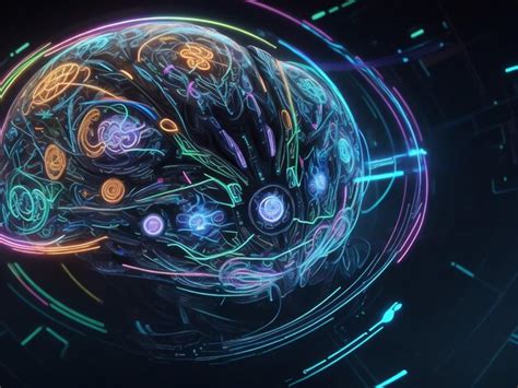 Premium Ai Image Abstract Glowing Circuit Brain Head On Black