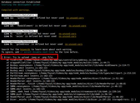 Nodejs Pass Multer Validation Error To React Component Stack Overflow