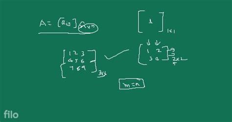 MATRICES A Aij Mn Is A Square Matrix If Filo