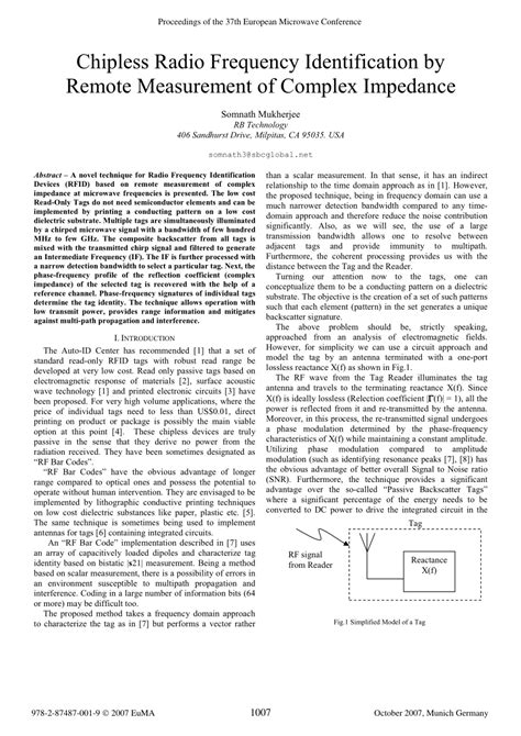 PDF Chipless Radio Frequency Identification RFID Device