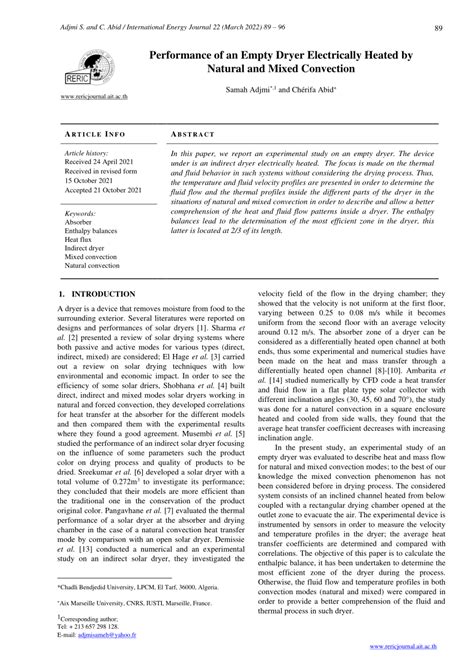 Pdf Natural And Mixed Convection In Solar Drying Process