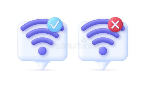 3d Set Of Wireless Or Wifi Illustration Bad And Good Connection Concept Lost Network Wifi