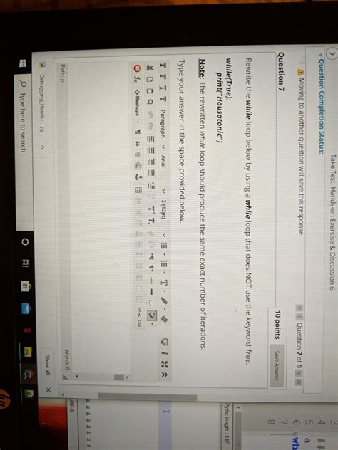 Solved Take Test Hands On Exercise Discussion Question Chegg