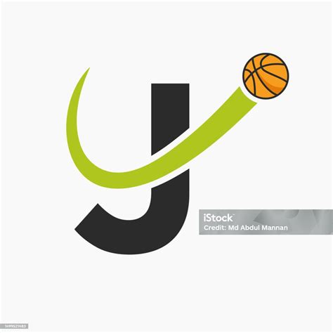 편지 J 개념에 농구 로고입니다 바스켓 클럽 심볼 벡터 템플릿 Championship에 대한 스톡 벡터 아트 및 기타 이미지
