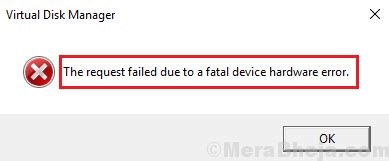Fix The Request Failed Due To A Fatal Device Hardware Error In Windows