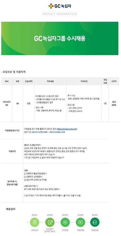 Gc녹십자ms Qa 공모전 대외활동 링커리어 Gc녹십자ms Qa 공모전 대외활동 링커리어