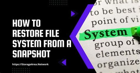 How To Restore A File System From A Snapshot In Dell Powerstore Storageareanetwork