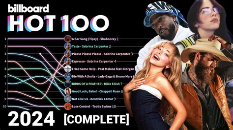 Complete 2024 Billboard Hot 100 Top Ten Chart History Streaming