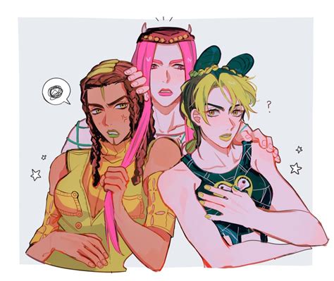 Kujo Jolyne Narciso Anasui And Ermes Costello Jojo No Kimyou Na Bouken And 1 More Drawn By