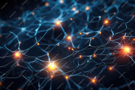 premium photo neural network synapse illustration