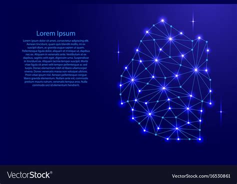 Kingdom Of Swaziland Map Polygonal Mosaic Lines Vector Image