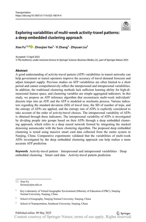 Exploring Variabilities Of Multi Week Activity Travel Patterns A Deep