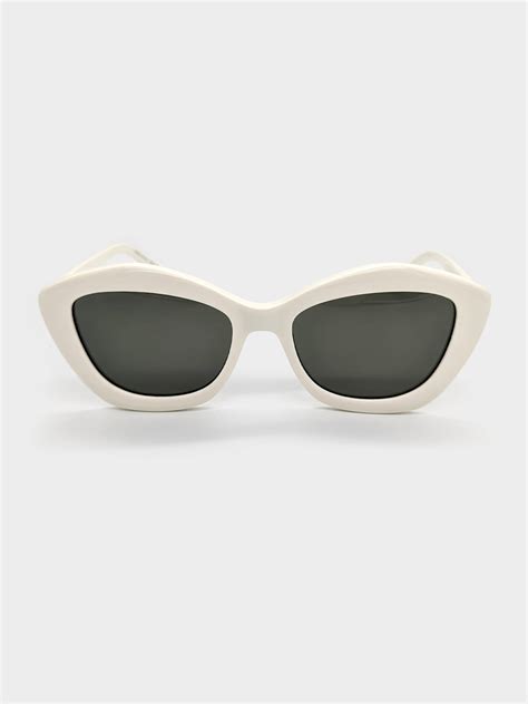 Saint Laurent Vintage Style Cat Eye Sunglasses Ivory All The Dresses