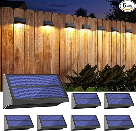 Bridika Solar Fence Lights Fence Solar Lights Outdoor Waterproof Warm