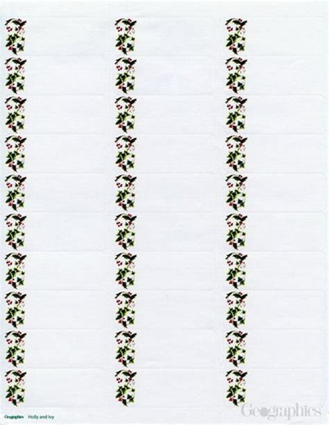 Holly And Ivy Christmas Mailing Labels 1x2 63 150 Pk 24 Pks Case