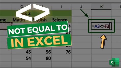 not equal to in excel excel tips youtube