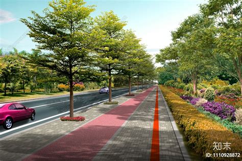 免抠道路绿化景观效果图贴图下载【id1110928872】【知末网贴图库】