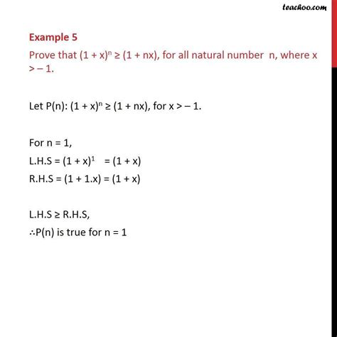 Example 5 Prove 1 Xn 1 Nx Mathematical Induction