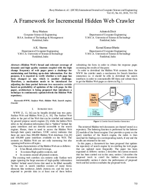 Pdf A Framework For Incremental Hidden Web Crawler Ashutosh Dixit