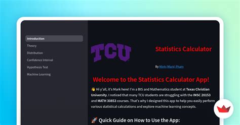 Streamlit Statistics Calculator