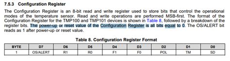 TMP100 What Is Default Value Of R0 R1 Which Is Register Bits For Resolution Setting Sensors
